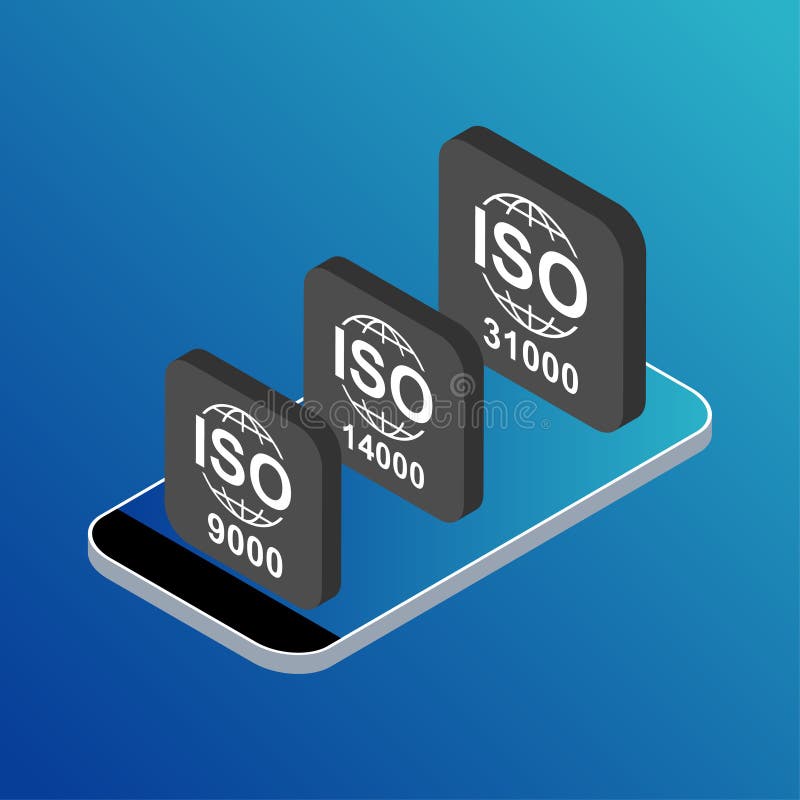 Iso 9000 Icon. Standard Quality Symbol Stock Vector - Illustration of ...