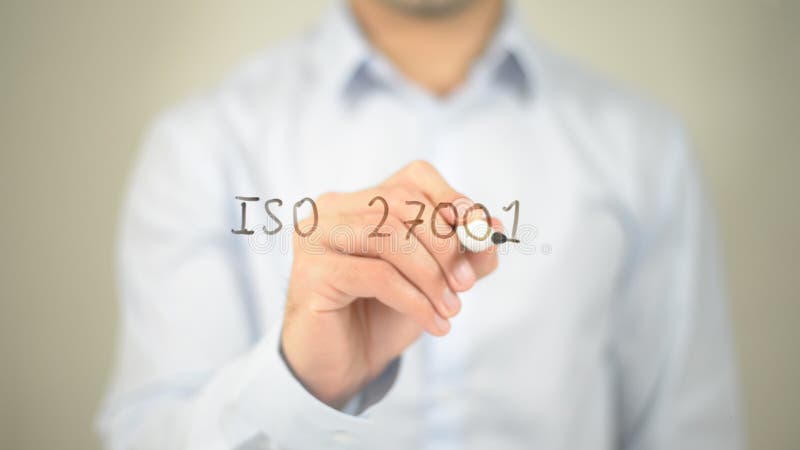 ISO 27001 , Man Writing on Transparent Screen Editorial Image - Image ...