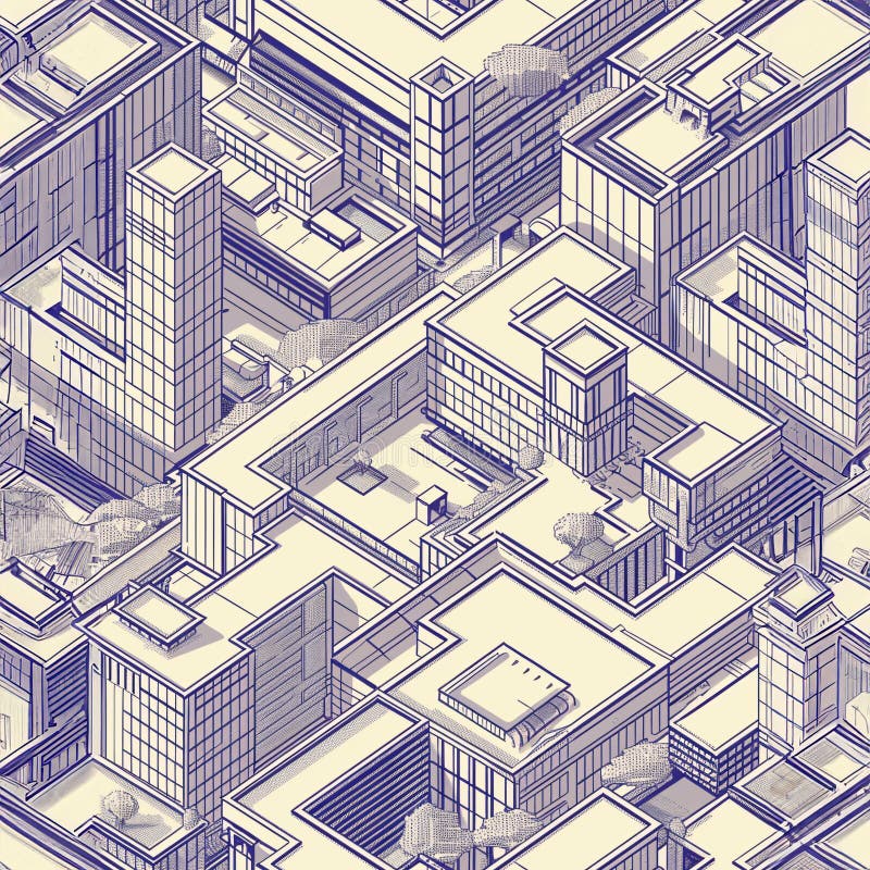 Iso-perspective View of Berlin from the Roofs - a Blueprint of a City ...
