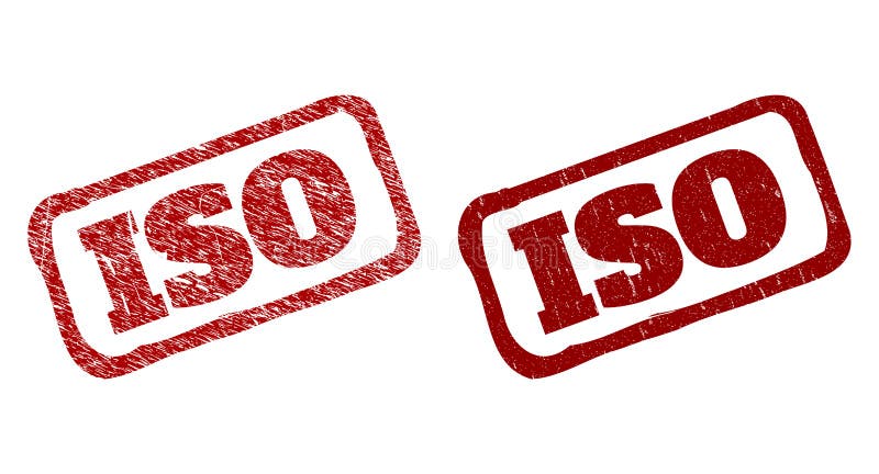 ISO Red Rough Rectangular Seals with Unclean Textures Stock Vector ...
