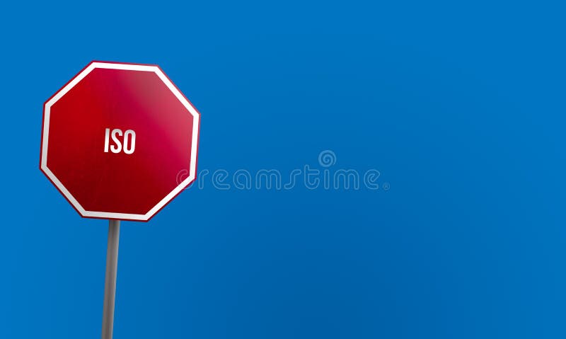 Iso - Red Sign with Blue Sky Stock Illustration - Illustration of ...