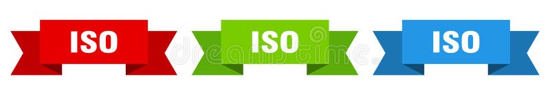 Iso Ribbon. Iso Isolated Paper Sign. Banner Stock Vector - Illustration ...