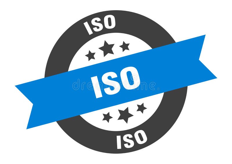Iso Sign. Round Ribbon Sticker. Isolated Tag Stock Vector ...