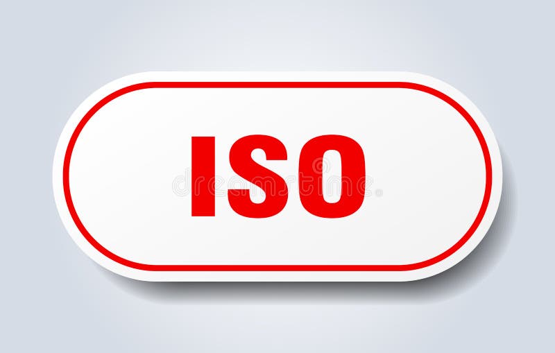 Iso Sign. Rounded Isolated Button. White Sticker Stock Vector ...