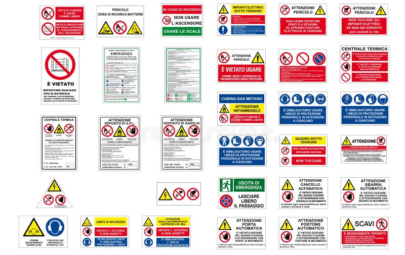 Iso 7010 Sign Warning Set Symbol Safety Stock Vector - Illustration of ...