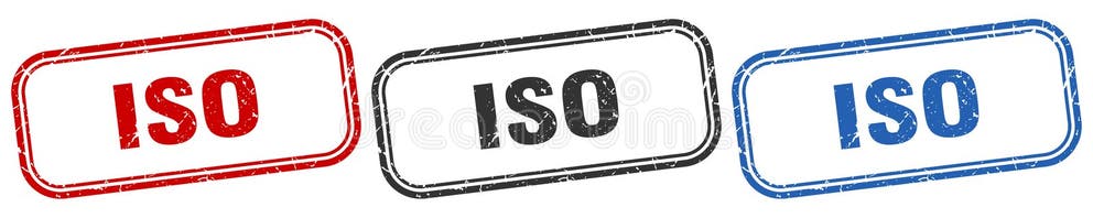 Iso Square Isolated Sign Set. Iso Stamp Stock Vector - Illustration of ...