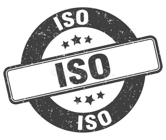 Iso Stamp. Iso Label. Round Grunge Sign Stock Vector - Illustration of ...