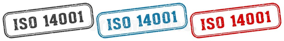 Iso 14001 Stamp. Iso 14001 Rectangular Stamp Set Isolated on White ...