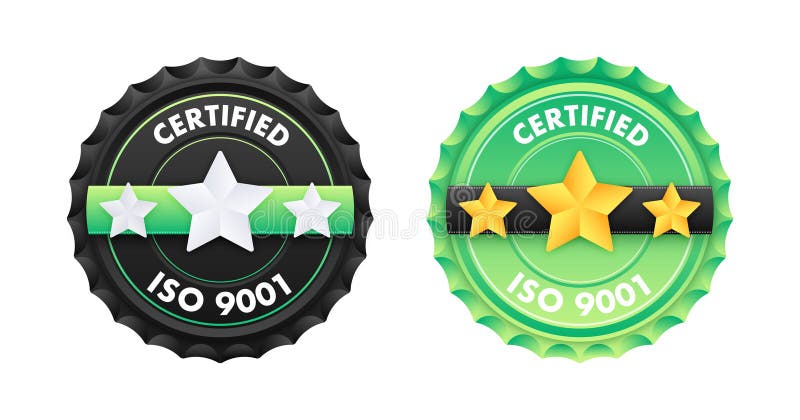 ISO 9001 Standard Certificate Badge. Quality Control. International ...