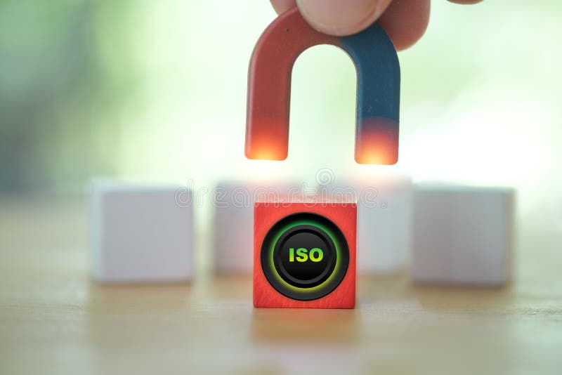 ISO Standard Certification Standardisation Quality Control Concept. Man ...