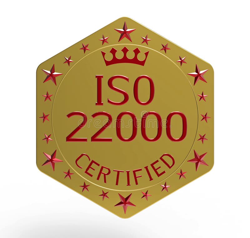 ISO 22000 Standard Certified Rosette - Food Safety Stock Vector ...
