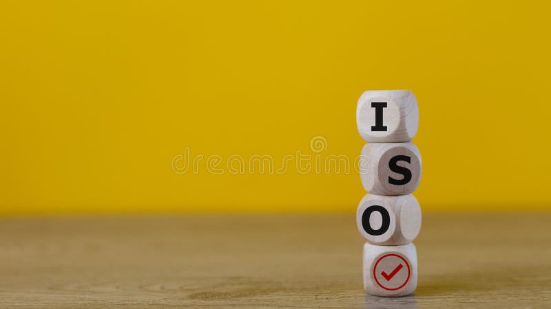 ISO Quality Control Certification Concept, Top View of Wooden Blocks ...