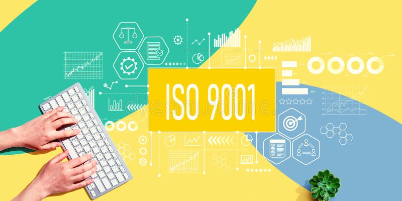 ISO 9001 Theme with Person Using Computer Keyboard Stock Photo - Image ... ISO 9001 Theme with Person Using Computer Keyboard Stock Photo - Image ...