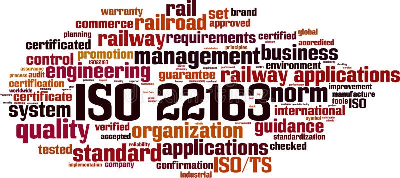 ISO 22163 word cloud stock vector. Illustration of certification ...
