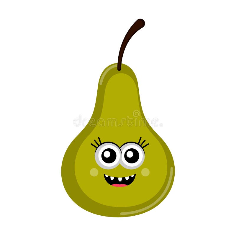Happy Pear Cartoon Isolated Stock Vector - Illustration of artwork ...