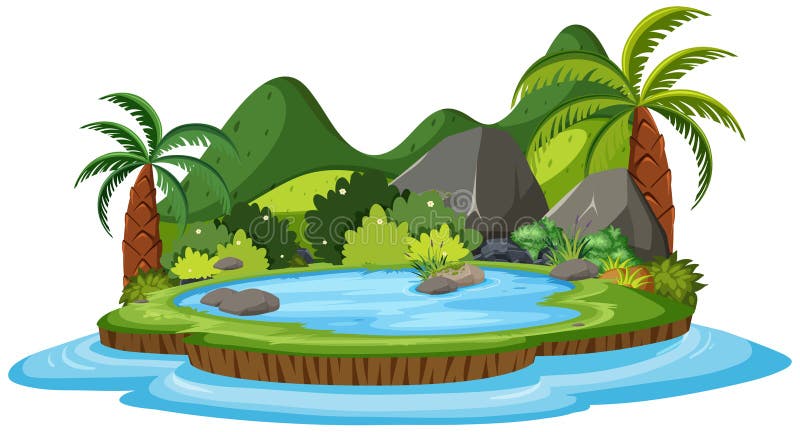 An isoalted nature island stock vector. Illustration of green - 150948479