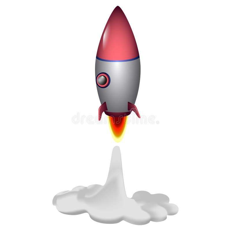 Isoalted rocket taking off stock vector. Illustration of icon - 169615590