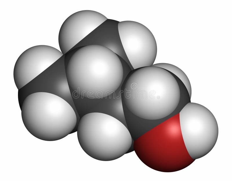 Isoamyl Alcohol Molecule. Atoms are Represented As Spheres with ...