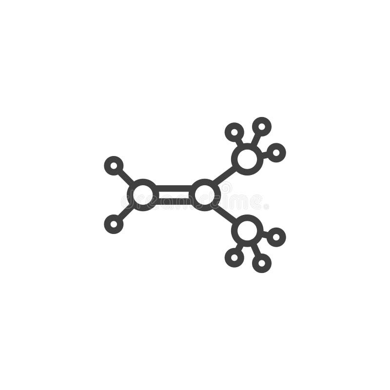 Isobutylene Molecular Structure Line Icon Stock Vector - Illustration ...