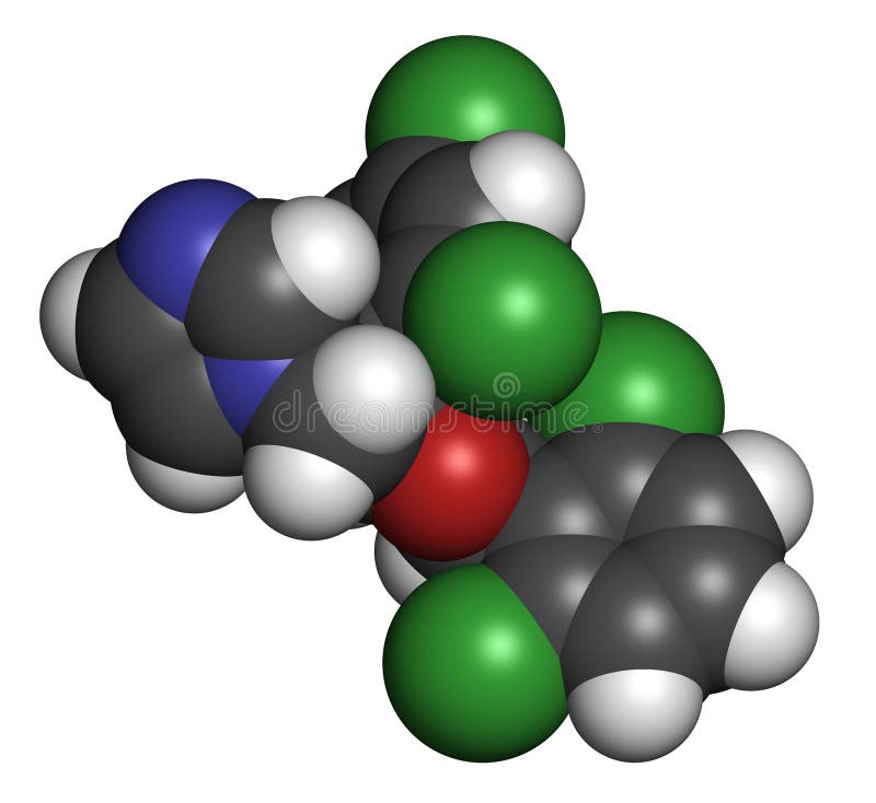 Isoconazole Antifungal Drug Molecule. Skeletal Formula. Stock ...