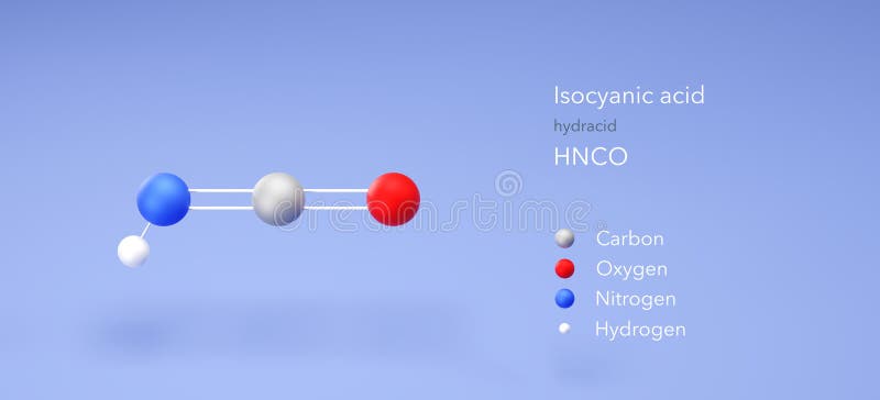 Cyanic Acid Molecule, Structural Chemical Formula, Ball-and-stick Model ...