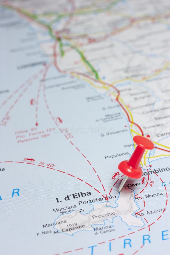 Isola D `Elba Italy on a Map Stock Photo - Image of european, global ...