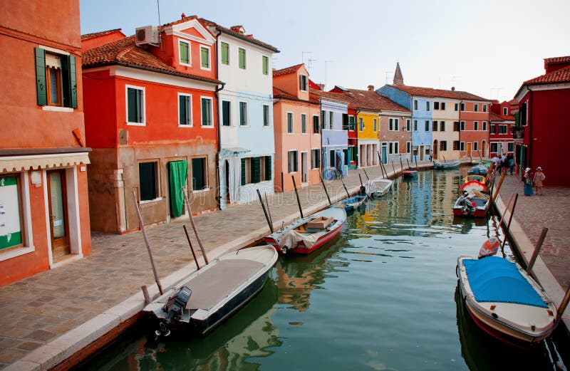 Isola Di Burano, Venezia, Italia Fotografia Stock - Immagine di turismo ...