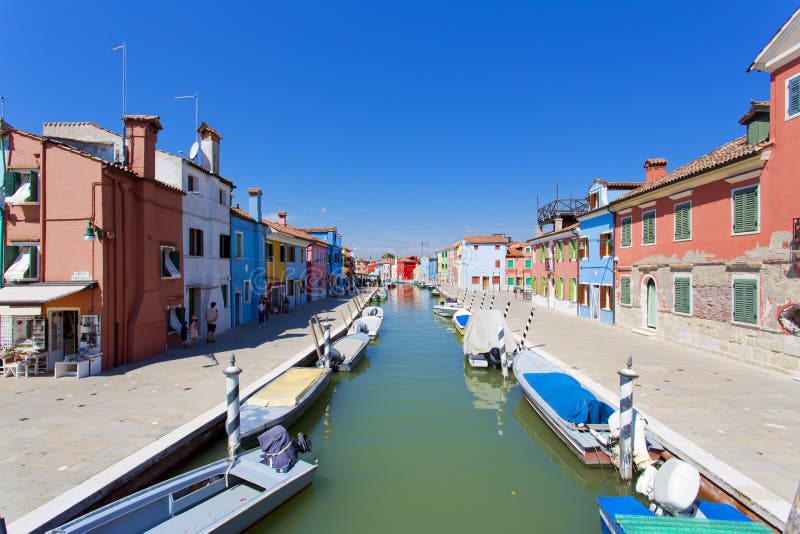 Isola Di Burano, Venezia, Italia Fotografia Stock - Immagine di laguna ...