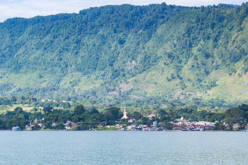 Vista Dal Lago Superiore Indonesia Toba Dell'isola Di Samosir Immagine ...