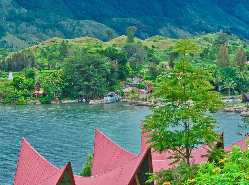 Isola Di Samosir In Lago Toba, Sumatra Immagine Stock - Immagine di ...