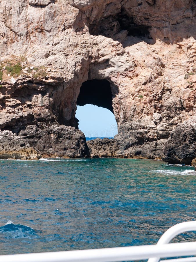 Isola Foradada cave stock image. Image of mediterranean - 45240783