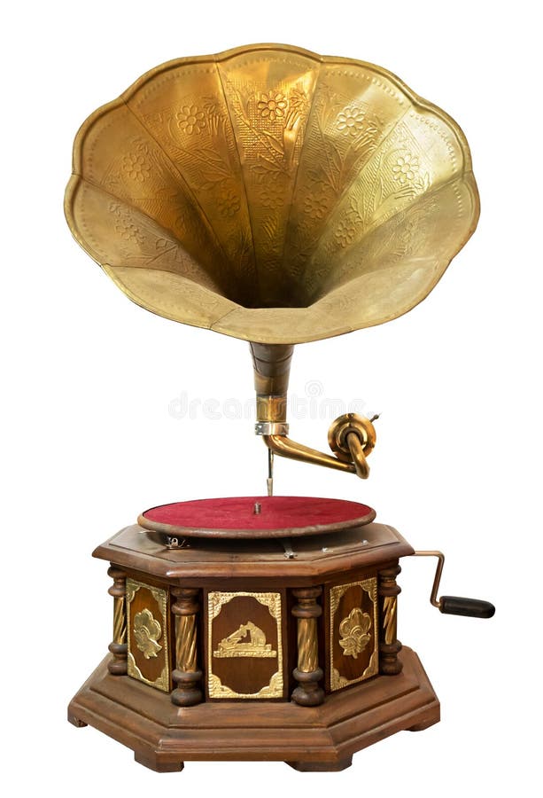 Isolado Do Gramofone Do Vintage No Branco Imagem de Stock - Imagem de ...