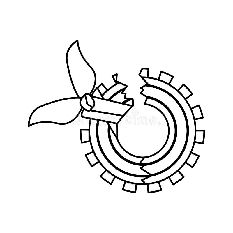 Isolatd broken gear design stock vector. Illustration of industry ...