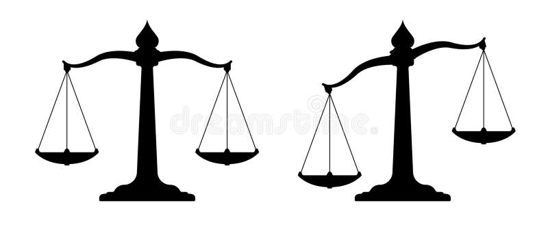 Isolate Black Equality Scale Vector Symbol, Silhouette Justice, Lawyer ...
