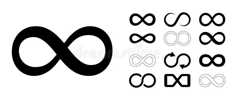 Isolate Black Infinity Symbols Collection, Vector Logo Design, Various ...