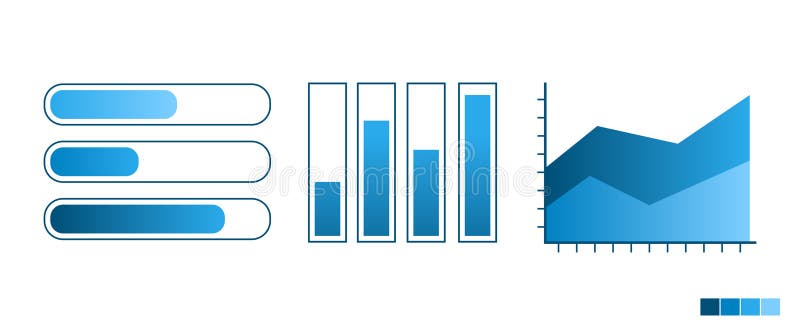 Isolate Blue Gradient Chart Vector, Infographic, Diagram for Business ...