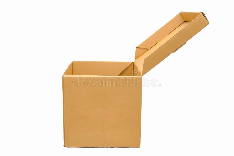 Cardboard Box is Empty and Has a Worn Look To it Stock Image - Image of ...