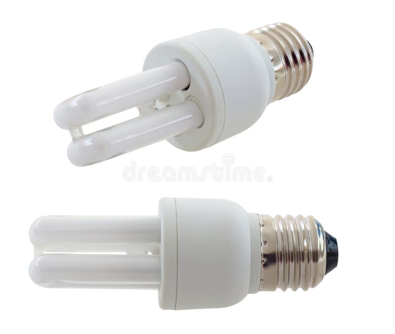 Isolate Compact Fluorescent, Light Bulb Stock Image - Image of saving ...
