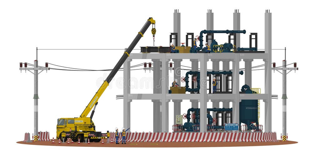 Isolate Construction Site on White Background Stock Vector ...