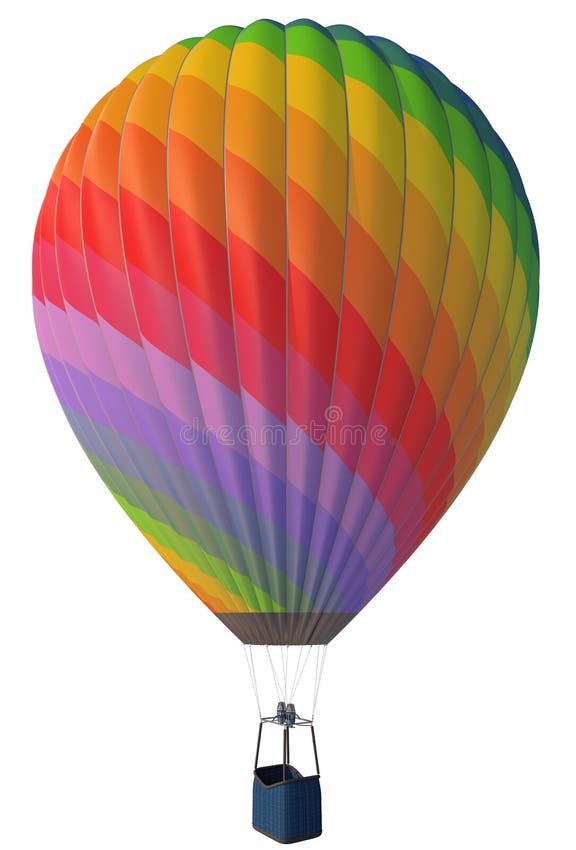 Isolate 3d Rendering of a Hot Air Balloon Stock Illustration ...