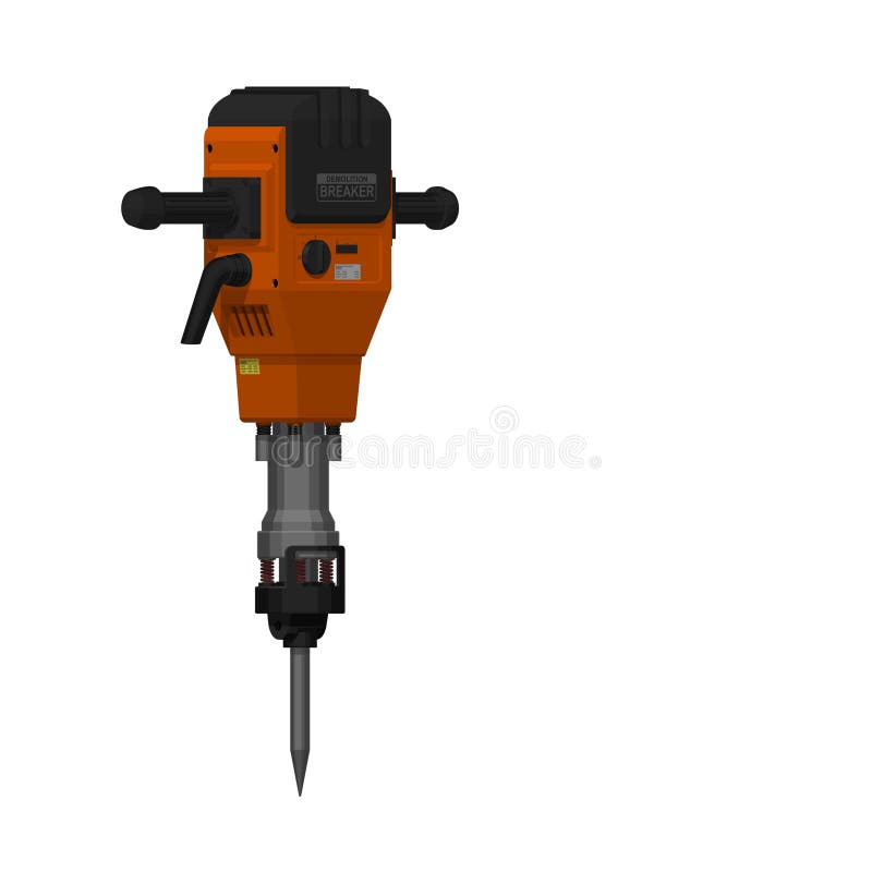 Isolate Demolition Breaker on White Background Stock Vector ...