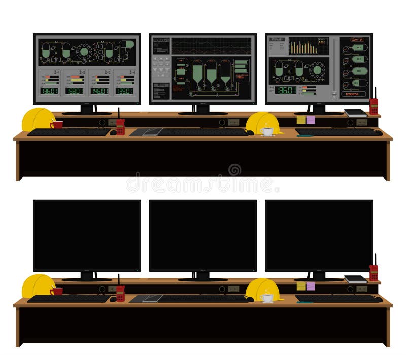 Isolate Engineering Workstation on White Background Stock Vector ...