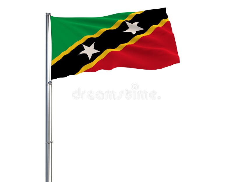 Flag Saint Martin Swaying in Wind, Vector Stock Illustration ...