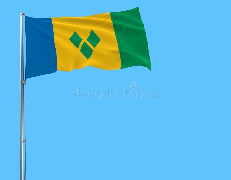 Flag Saint Martin Swaying in Wind, Vector Stock Illustration ...