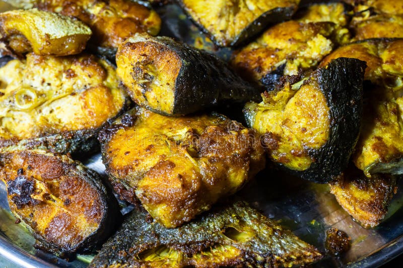 Isolate Fried Fish Close Up Shot at Home from Different Angle Stock ...