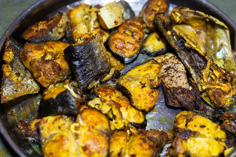 Isolate Fried Fish Close Up Shot at Home from Different Angle Stock ...