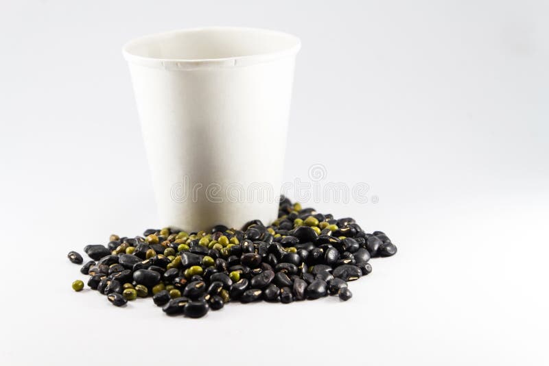 Isolate Green Bean in Glass Paper. Stock Image - Image of eating ...