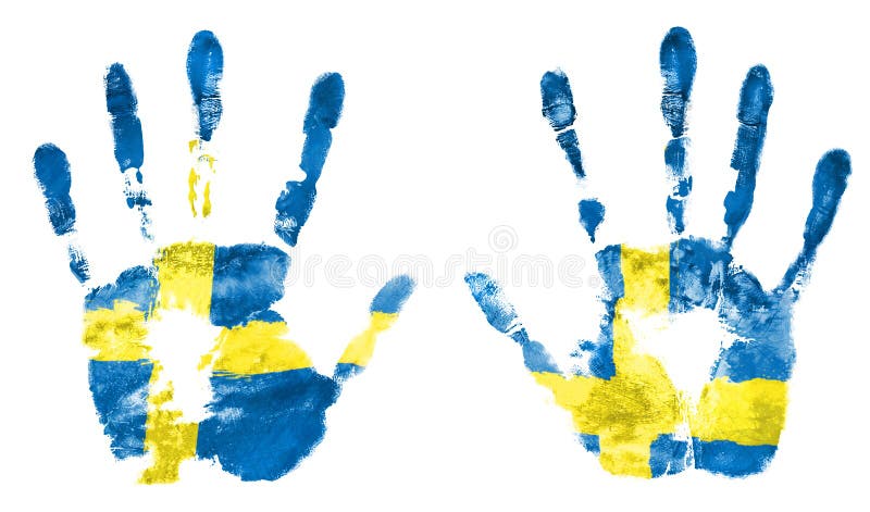 Isolate the Imprint of Two Hands in the Colors of the Swedish Flag ...