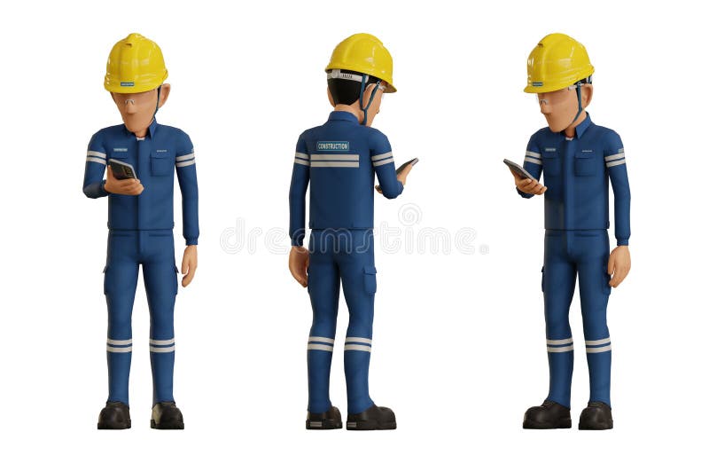 Isolate Industrial Operator is Checking Something in His Mobile Stock ...