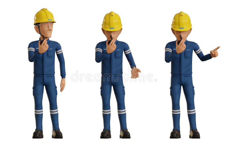 Isolate Industrial Operator is Operating Walkie-talkie Stock Image ...